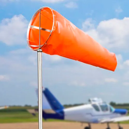 Double-Stitched Orange Windsock with Frame