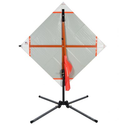 48" x 48" Roll Up Traffic Sign - Three Lane Reverse Curve Left Symbo