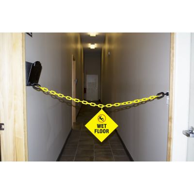 Wet Floor Sign & Magnet Ring Carabiner Kit with Plastic Chain