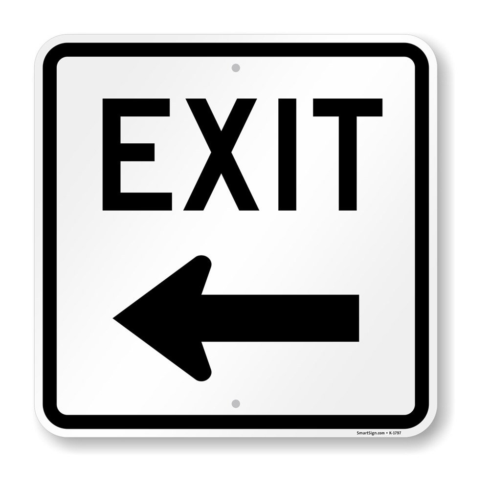 Parking Lot Sign, Exit Sign w/Arrow - Select Arrow Direction