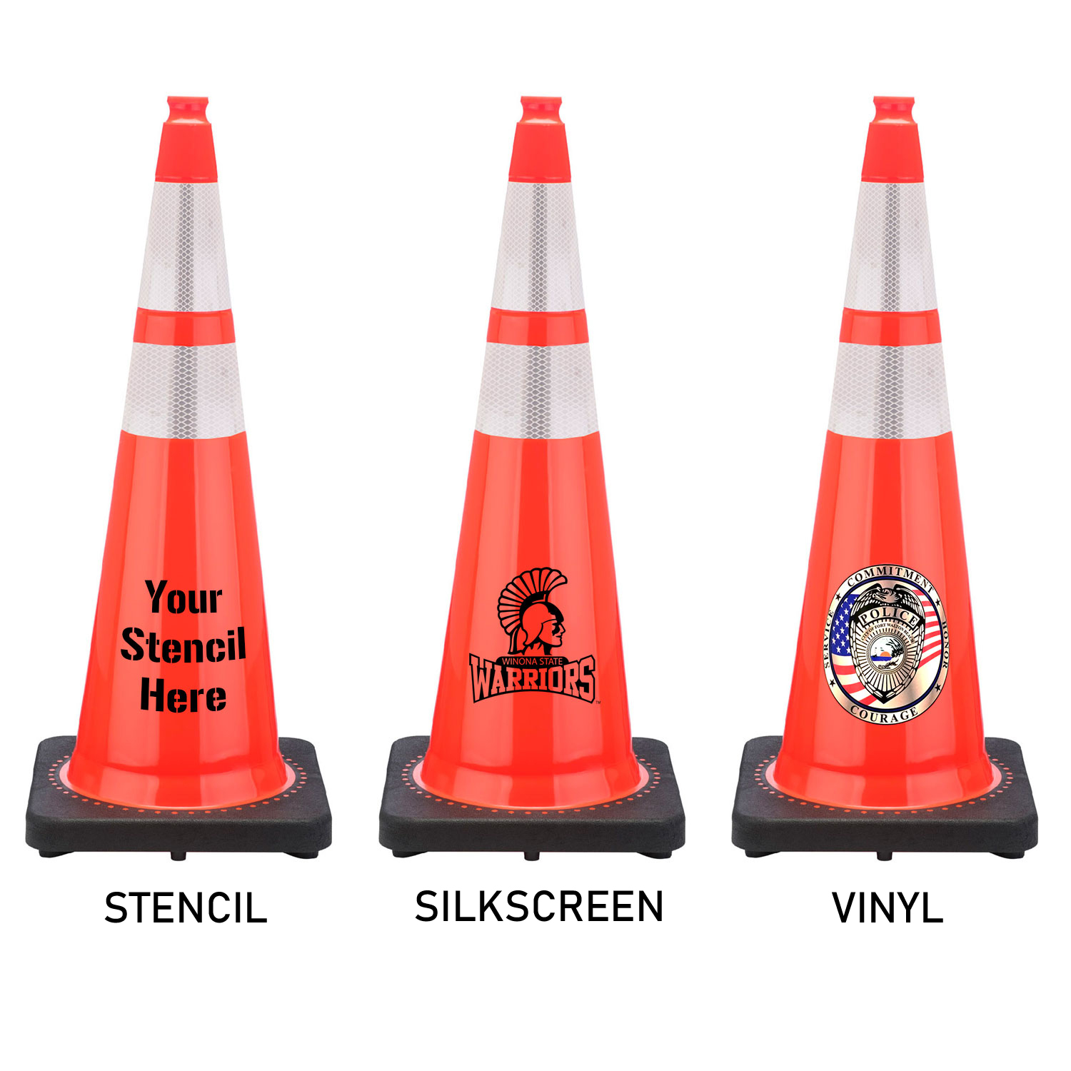 Florida DOT Approved Traffic Cone - 36" Orange Traffic Cone, 12 lb w/ 6 ...