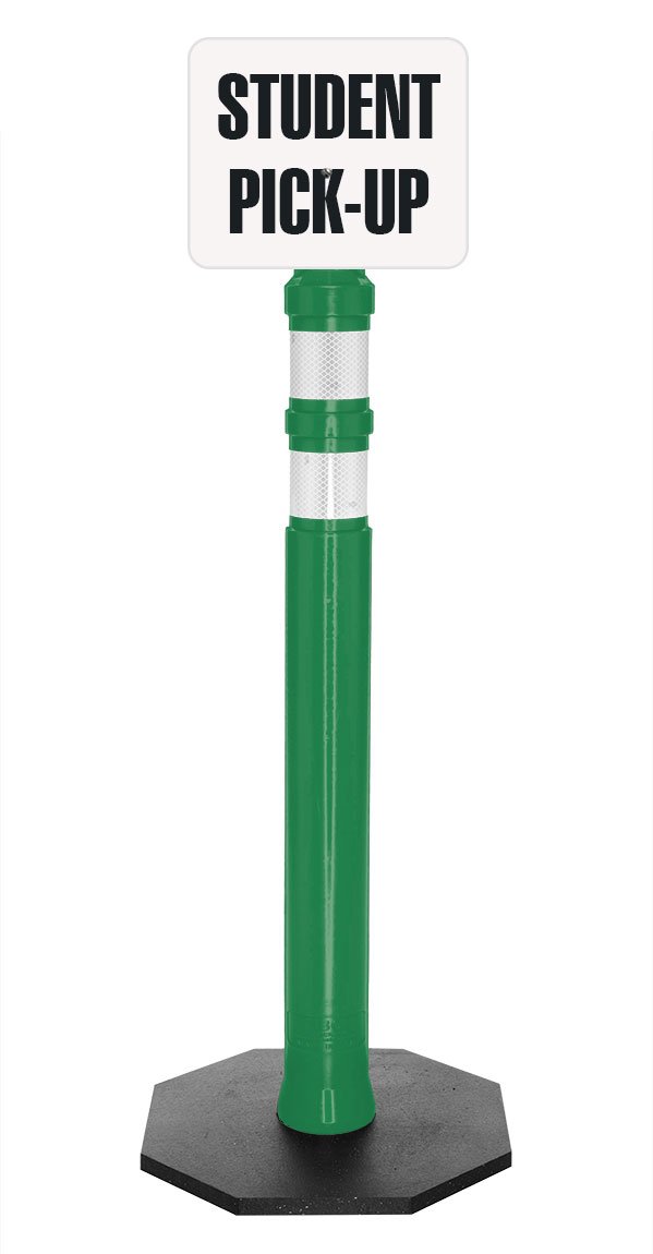 Student Pick-Up Sign with 42" Looper Tube Delineator Post