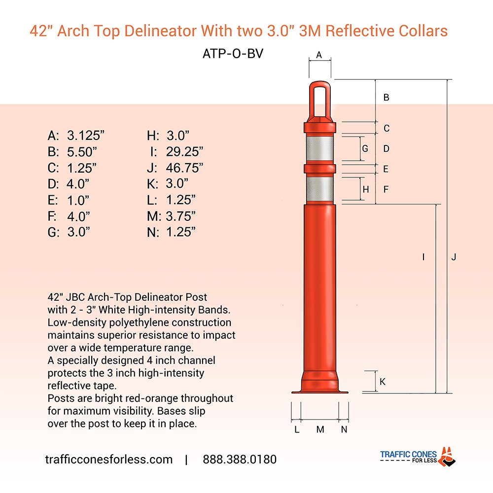 Red Arch-Looper 42" Looper Tube Delineator - Pack of 400