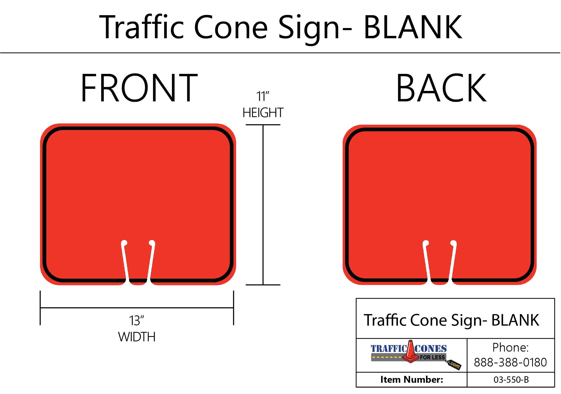 Traffic Cone Sign - BLANK - Traffic Cones For Less