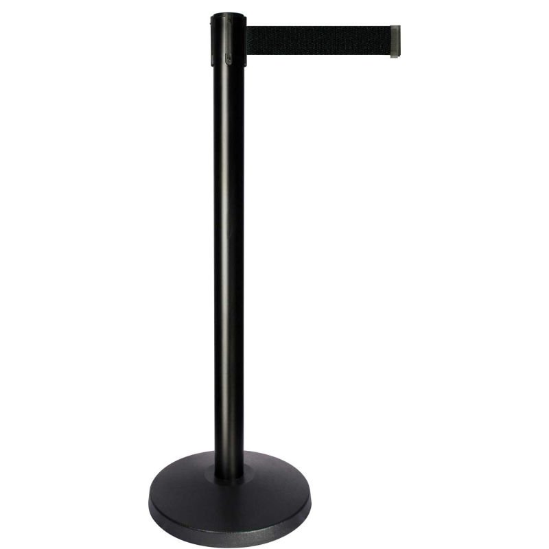 Metal Black Retractable Belt Stanchion Post - Pack of 4