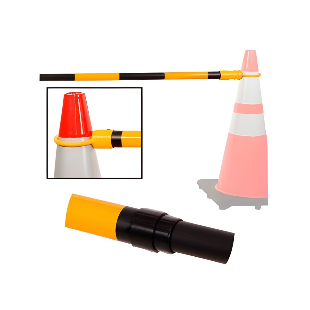 Retractable Cone Bar - Black & White Reflective