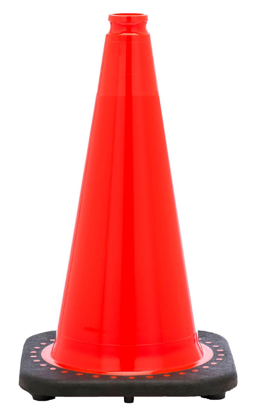 Free Stencil 18" 3 lb Orange Traffic Cone - Traffic Cones For Less