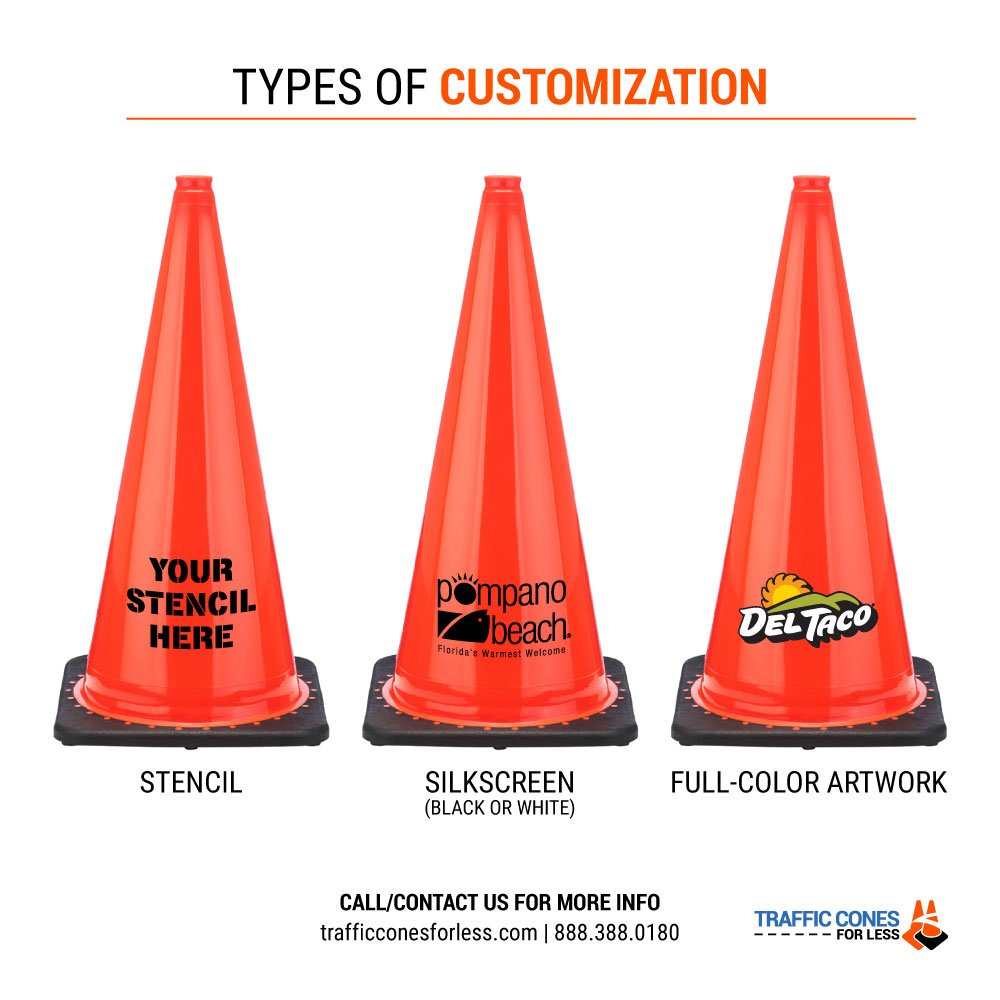 28" Orange Traffic Cone Black Base, 5.5 lbs - Traffic Cones For Less