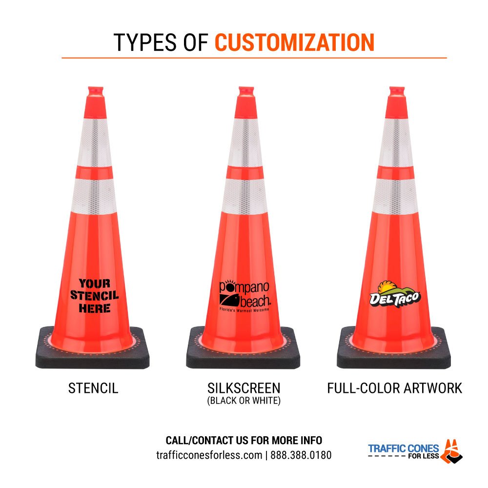 36" 15 lbs Orange Traffic Cone Black Base - Traffic Cones For Less