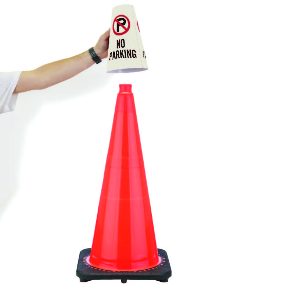 No Parking Reflective Cone Message Collar - Traffic Cones For Less