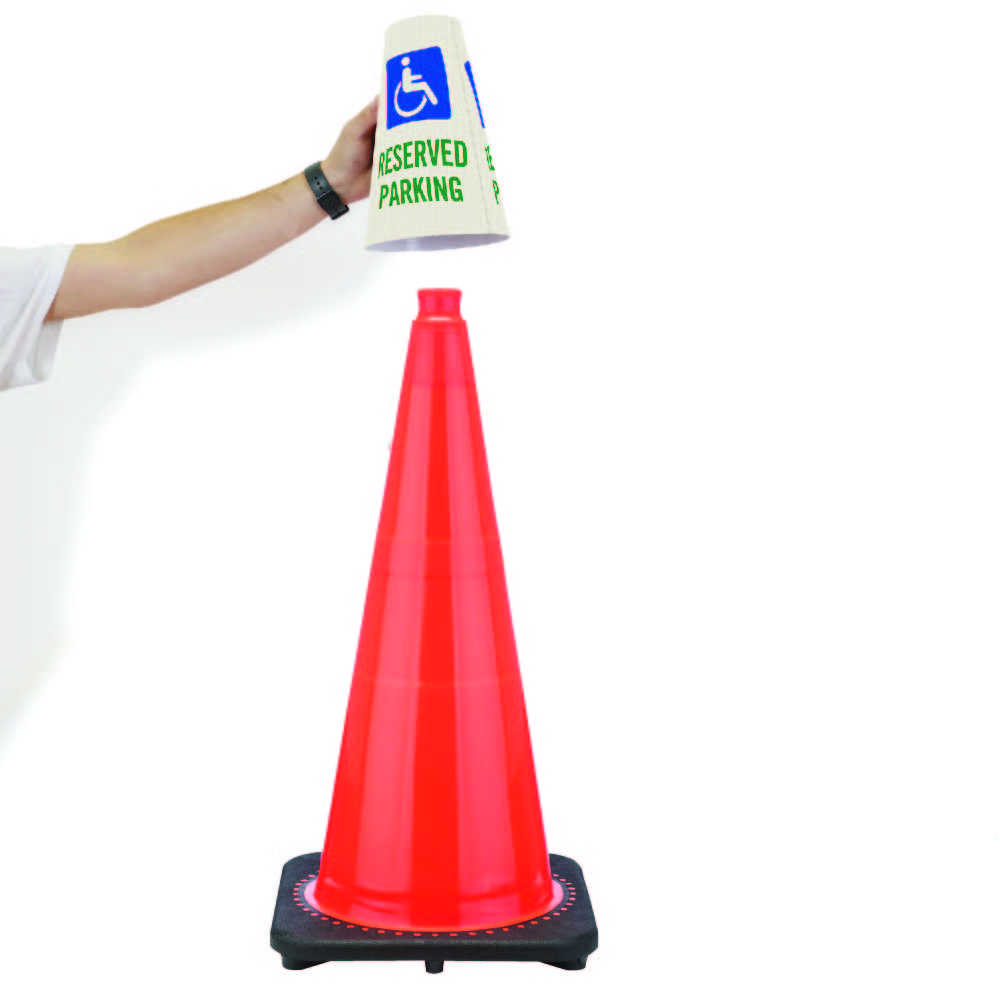 Reserved Parking Handicap Reflective Cone Message Collar