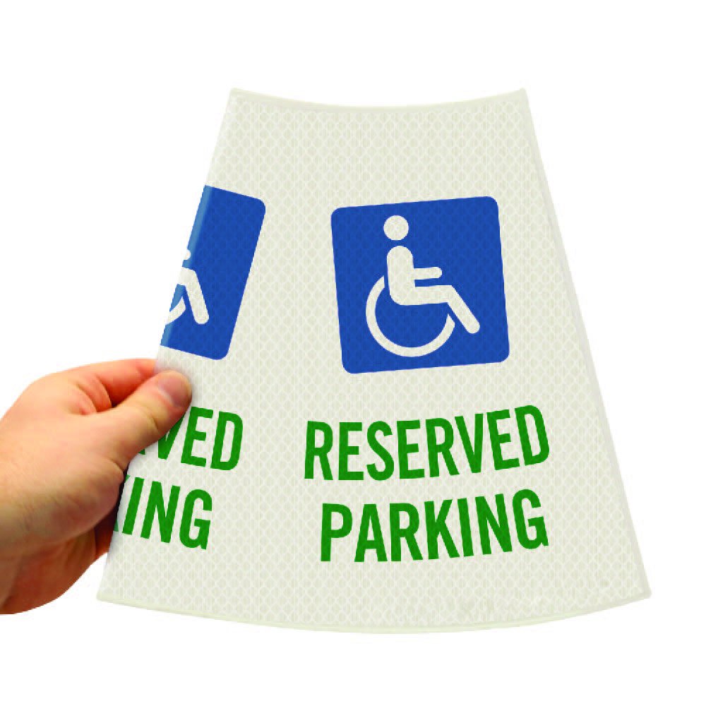 Reserved Parking Handicap Reflective Cone Message Collar