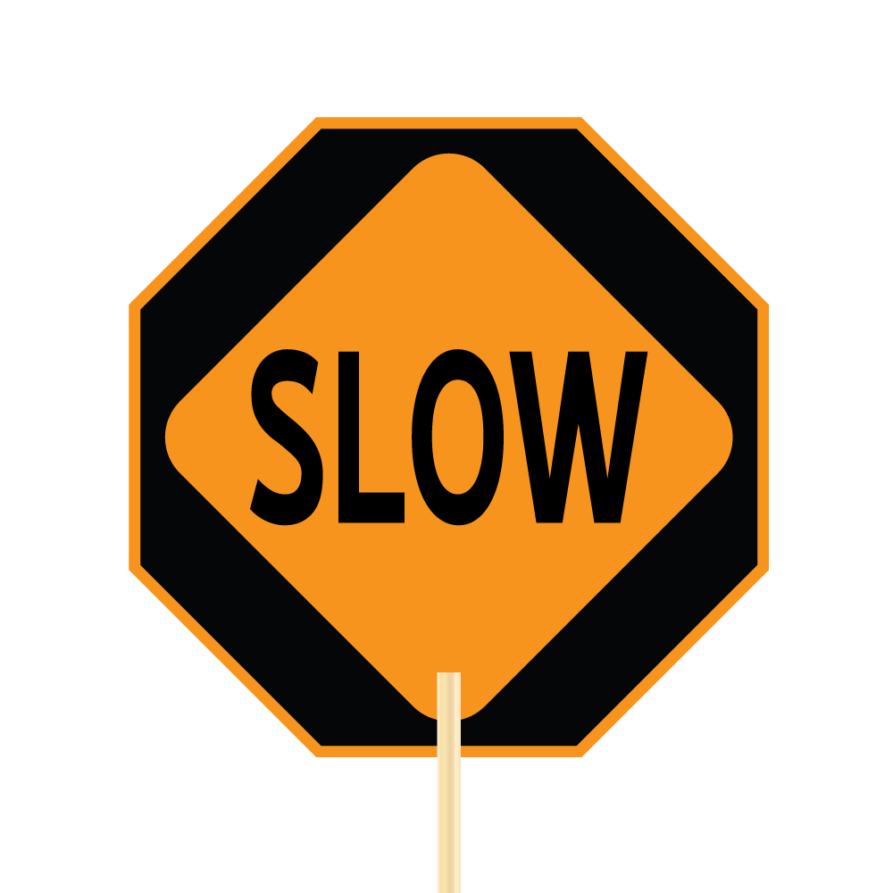 Engineer Grade Reflective Stop/Slow Stand-Up Paddle Sign