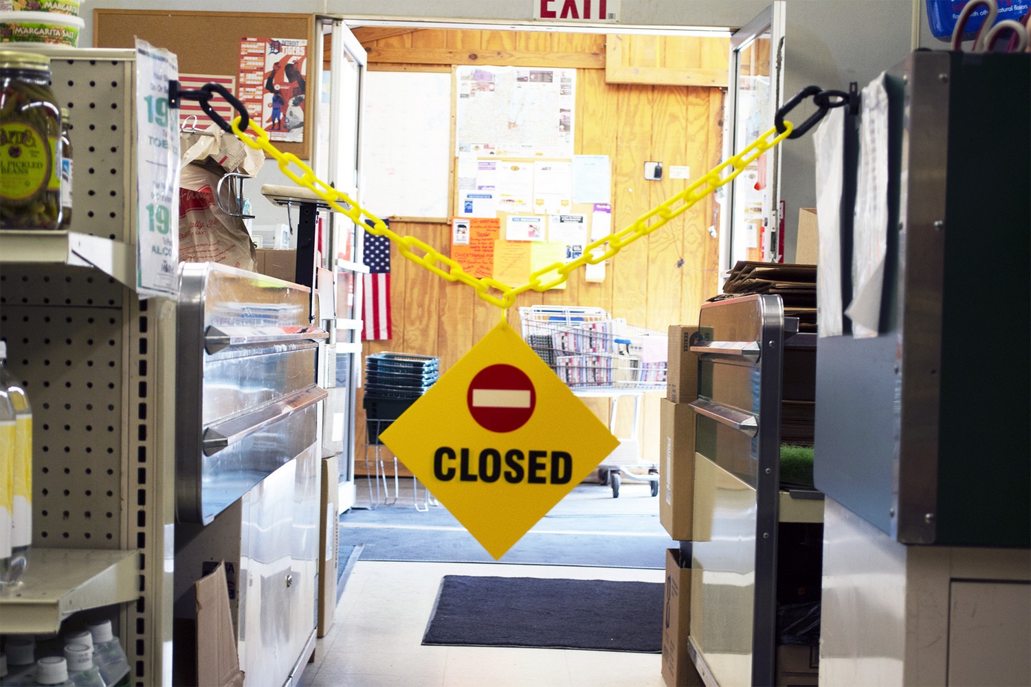 Closed Sign & Magnet Ring Carabiner Kit with Plastic Chain