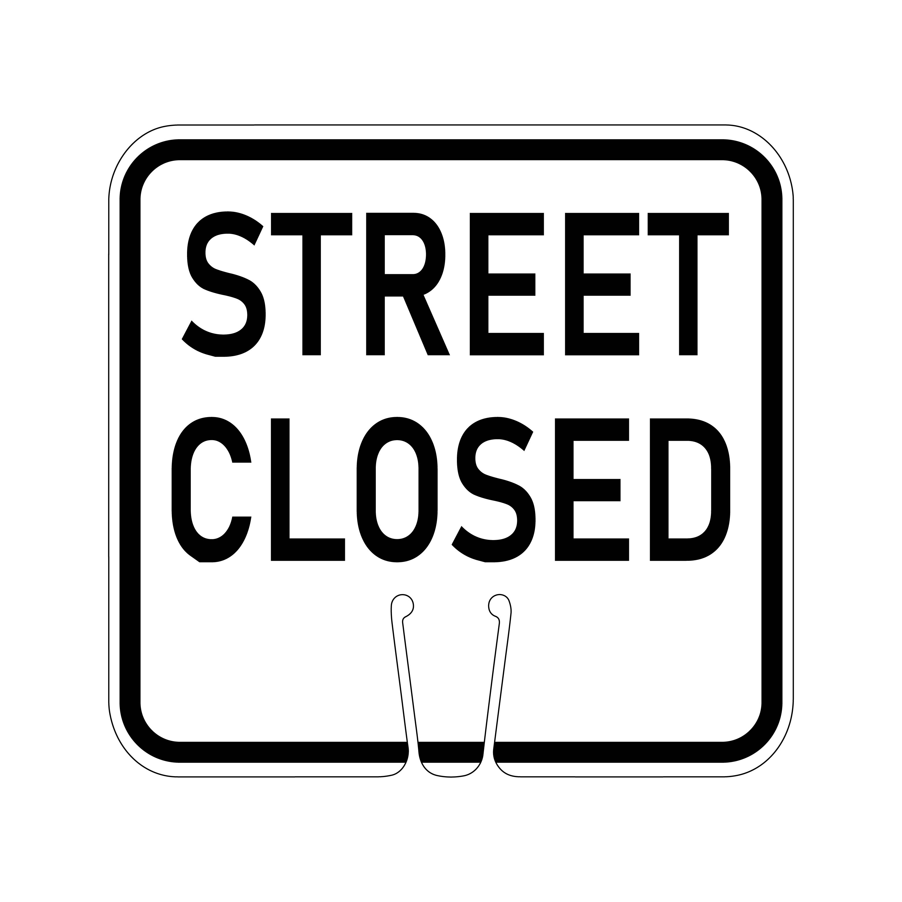 Traffic Cone Sign - STREET CLOSED - Traffic Cones For Less