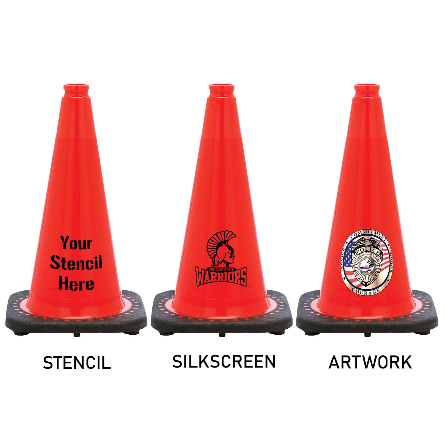 18" 3 lbs Orange Traffic Cone - Traffic Cones For Less