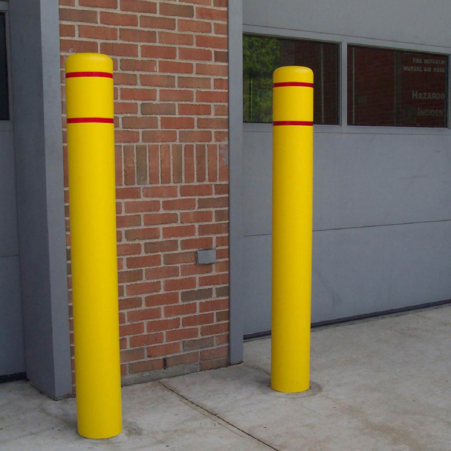 Post Guard Plastic Bollard Covers with Stripes - Traffic Cones For Less