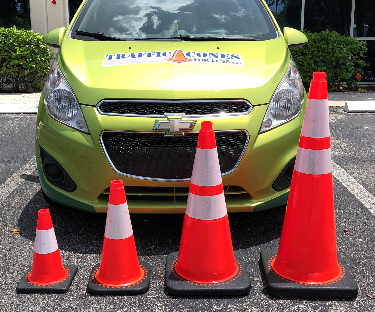 36" 10 LB. Wide Body Traffic Cone with One 6" and One 4" 3M Reflective ...