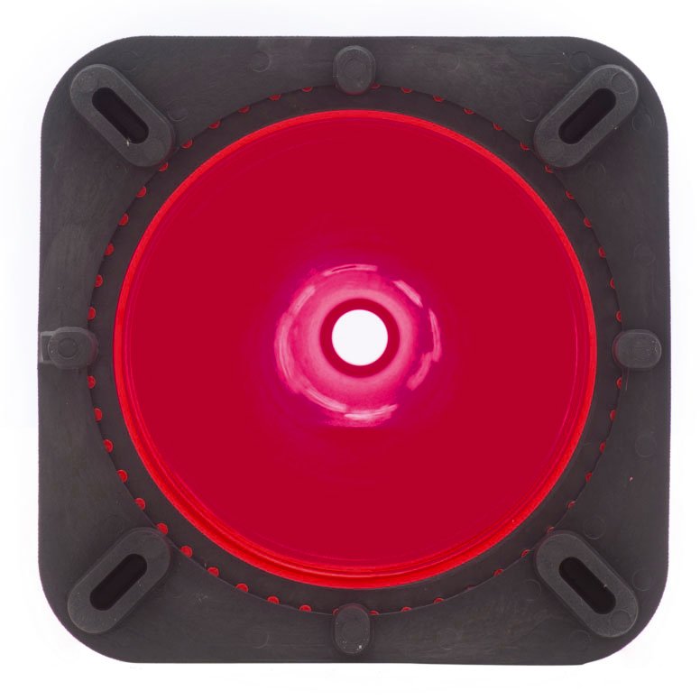 28" Red Traffic Cone w/6" Reflective Collar, 7lb Black Base
