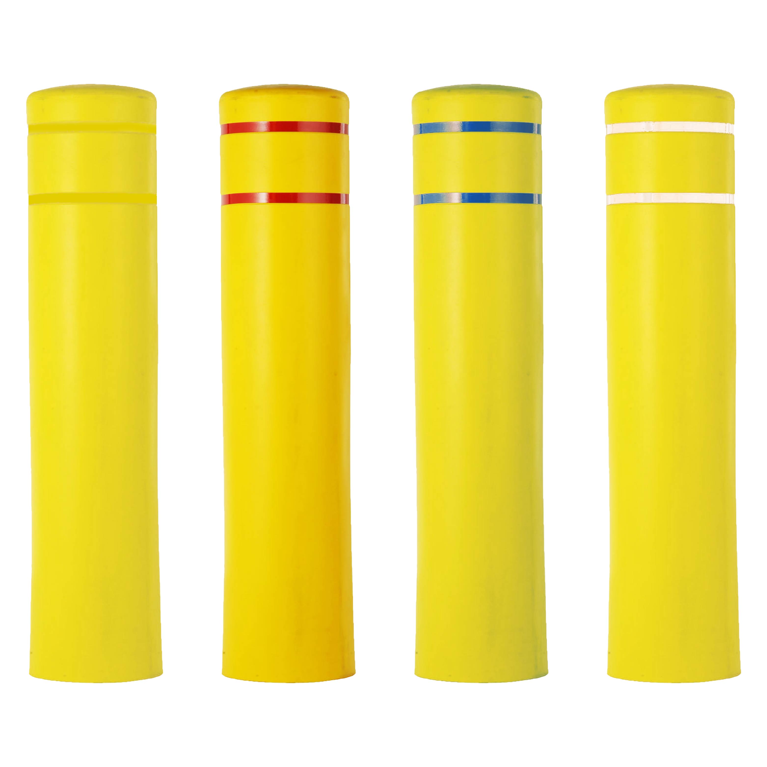 Post Guard Plastic Bollard Covers with Stripes - Traffic Cones For Less