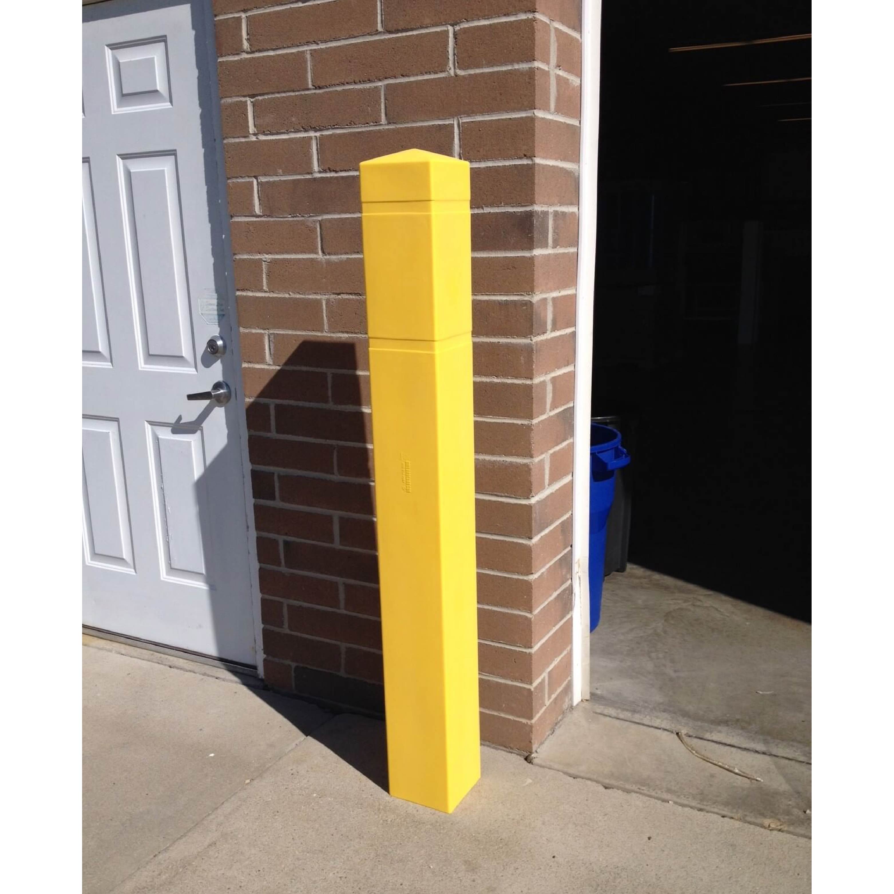 4.5 Inch Square Post Guard Top Bollard Cover with Stripes