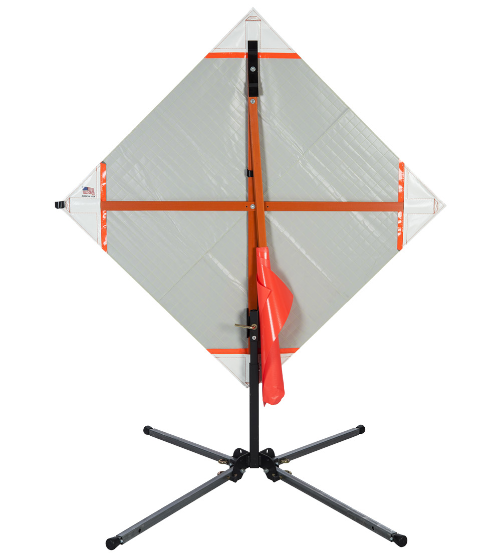 36"x36" Roll Up Traffic Sign - Two Lane Reverse Curve Right