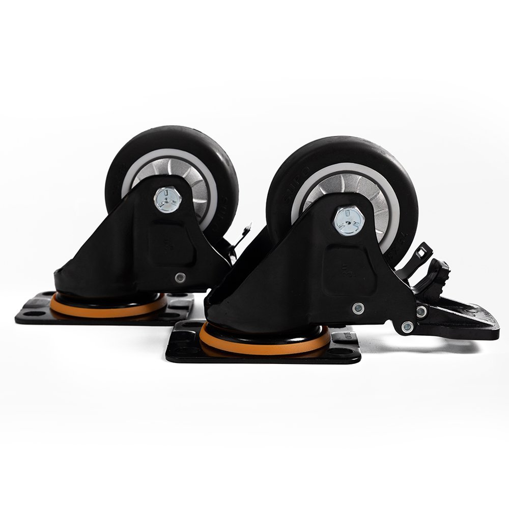 Locking Swivel Caster Black, Set of 2 - Traffic Cones For Less
