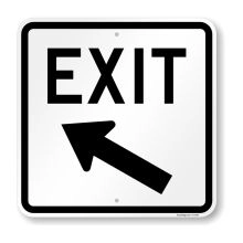 Parking Lot Sign, Exit Sign w/Arrow - Select Arrow Direction