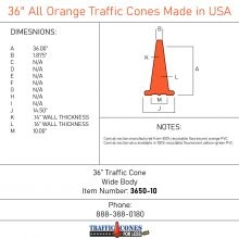 36 inch Orange Traffic Cones - Traffic Cones For Less