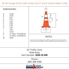 36 inch Reflective Orange Cones with Collars - Traffic Cones For Less