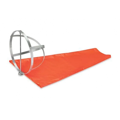 Double-Stitched Orange Windsock with Frame