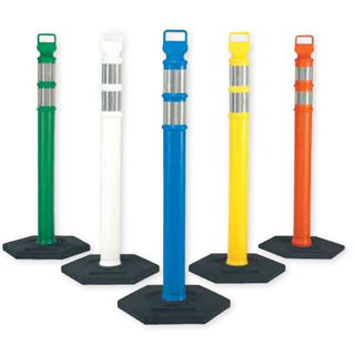 Easy Grab 45" Top Colored Reflective Delineators with Base