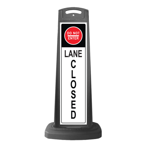 Custom Lane Closed Black Vertical Panel - Traffic Cones For Less