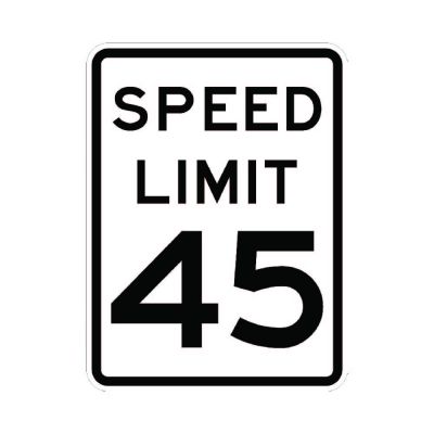 Speed Limit 45 Official MUTCD Traffic Sign - Traffic Cones For Less