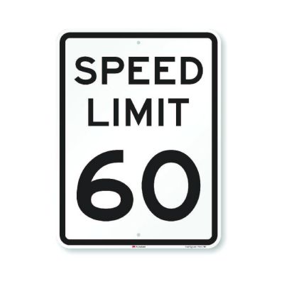 Speed Limit 60 Official MUTCD Traffic Sign - Traffic Cones For Less