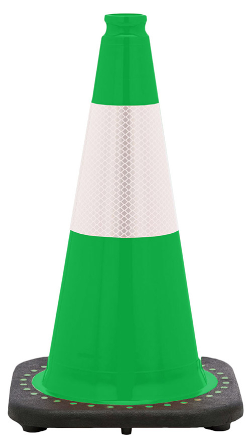 Green Traffic Cones 1 Meter Triangular Cone | Venture Plastics
