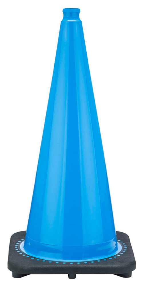 28" Bright Blue Black Based Traffic Cone - Traffic Cones For Less