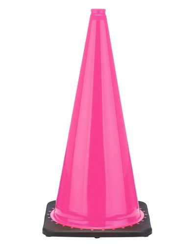 28" Pink Traffic Cone Black Base, 7lbs - Traffic Cones For Less