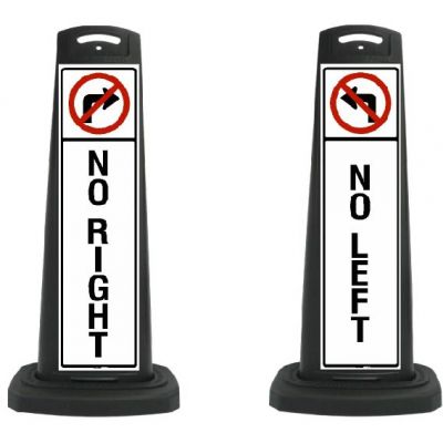 Valet Black Vertical Panel No Left Right with Reflective Sign P13