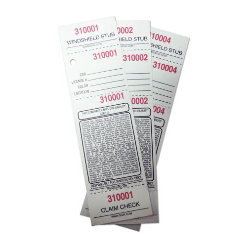 4-Part Valet Ticket, Pack of 100 - Traffic Cones For Less