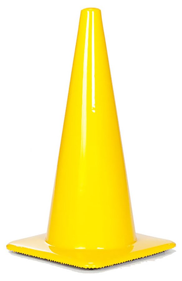 Lakeside 28" 7 lbs Yellow Traffic Cone - Traffic Cones For Less