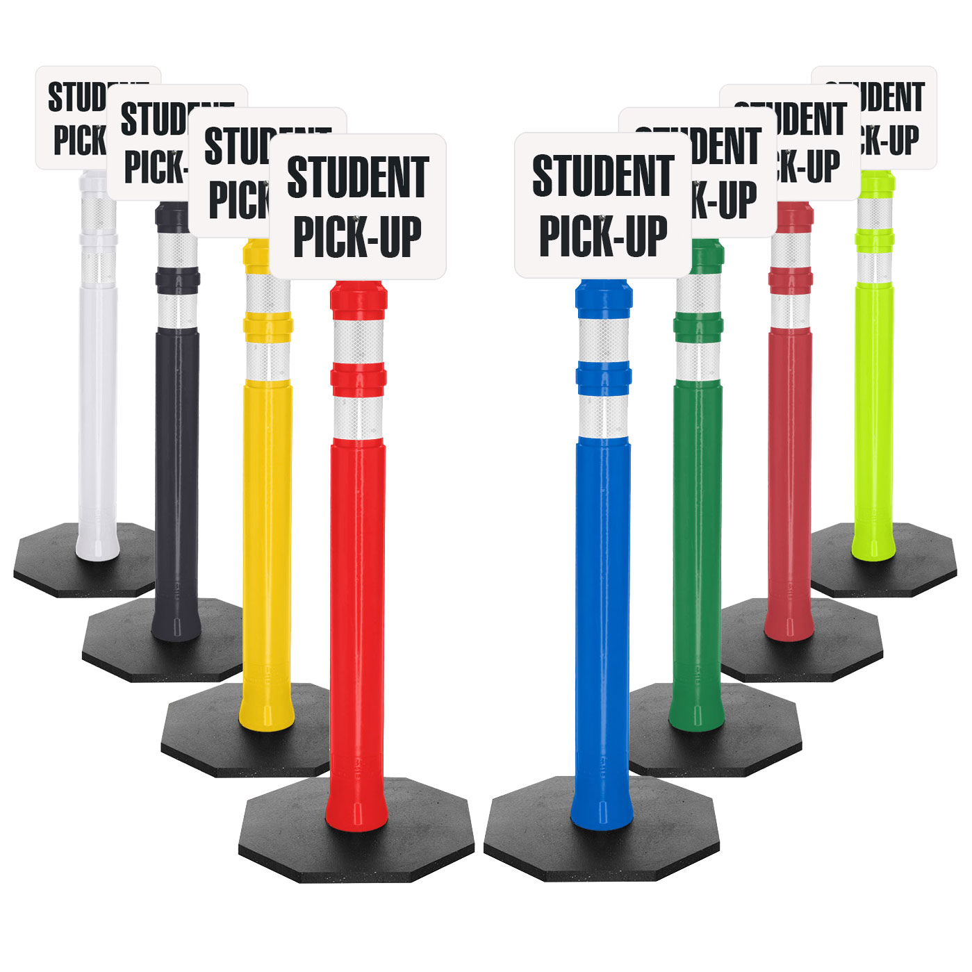 Student Pick-Up Sign with 42" Looper Tube Delineator Post