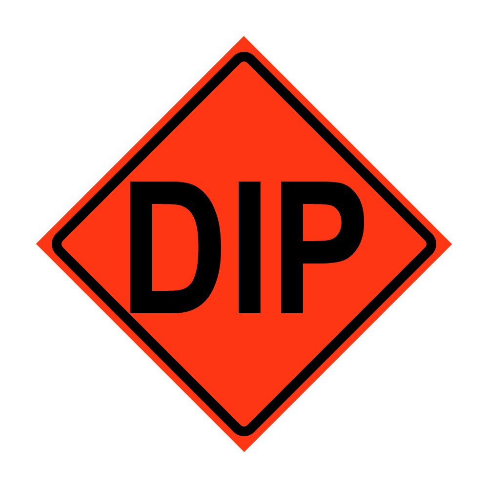 48" x 48" Roll Up Traffic Sign - Dip - Traffic Cones For Less