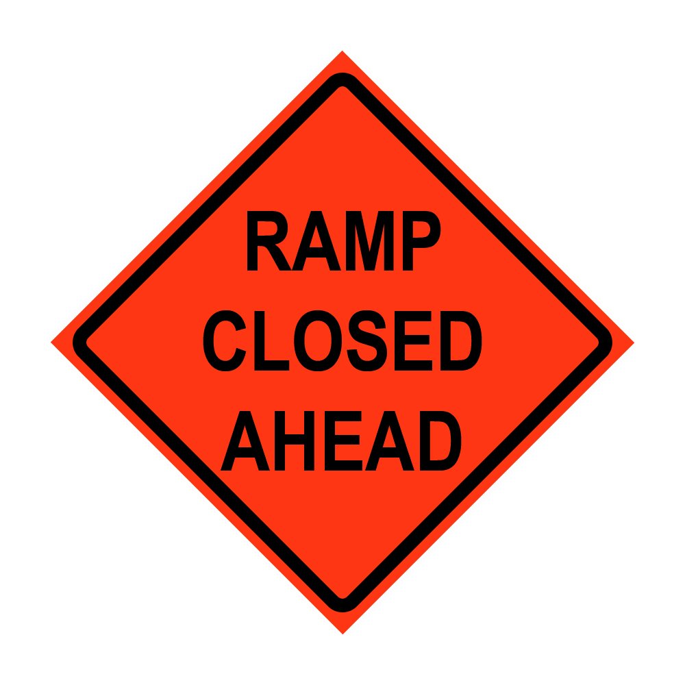 36" x 36" Roll Up Traffic Sign - Ramp Closed Ahead - Traffic Cones For Less