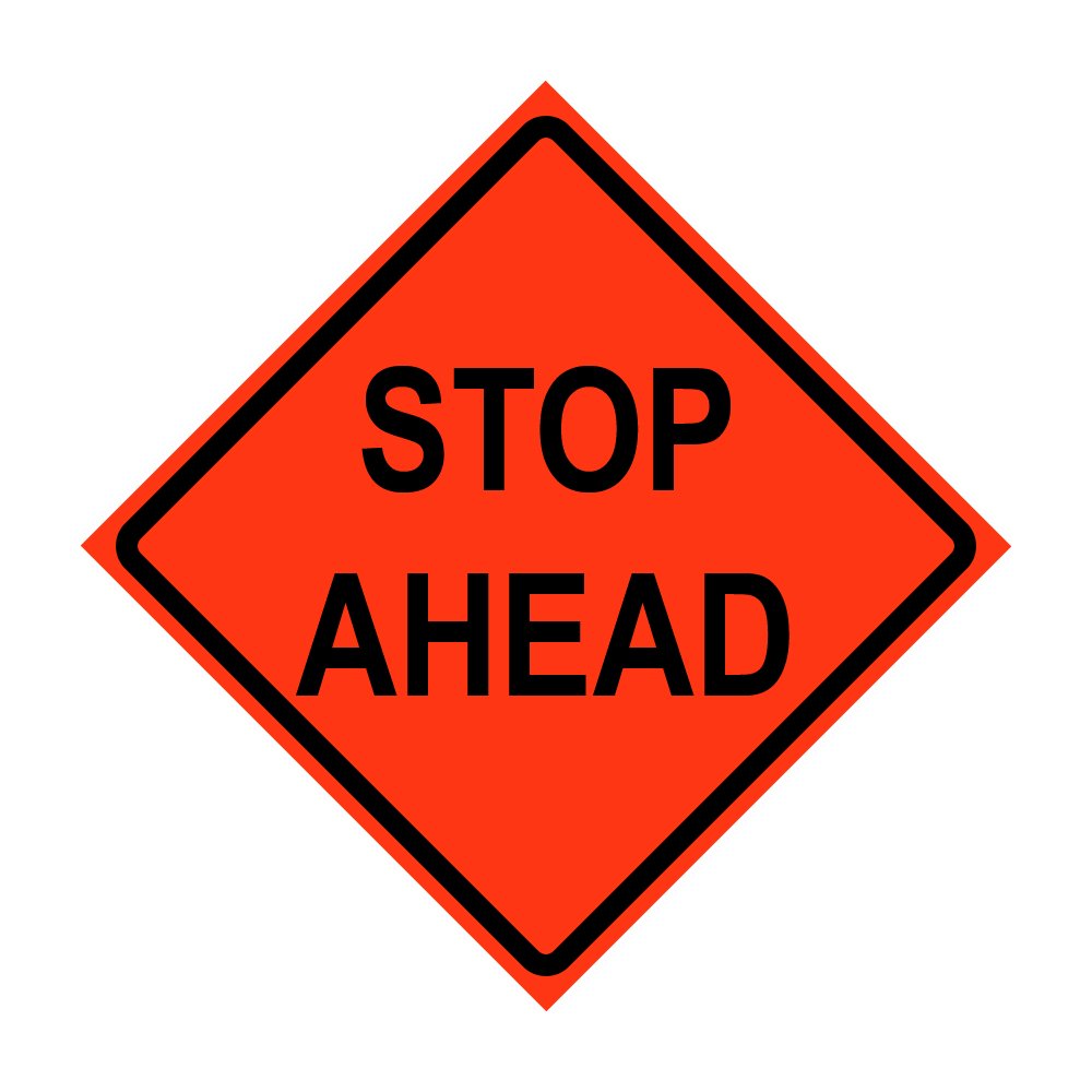 Stop Ahead - 36" x 36" Roll Up Traffic Sign - Traffic Cones For Less