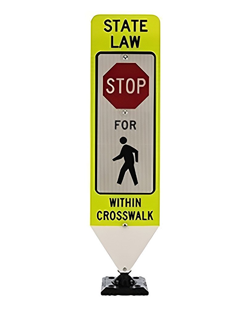 State Law Stop for Pedestrian Crosswalk Sign