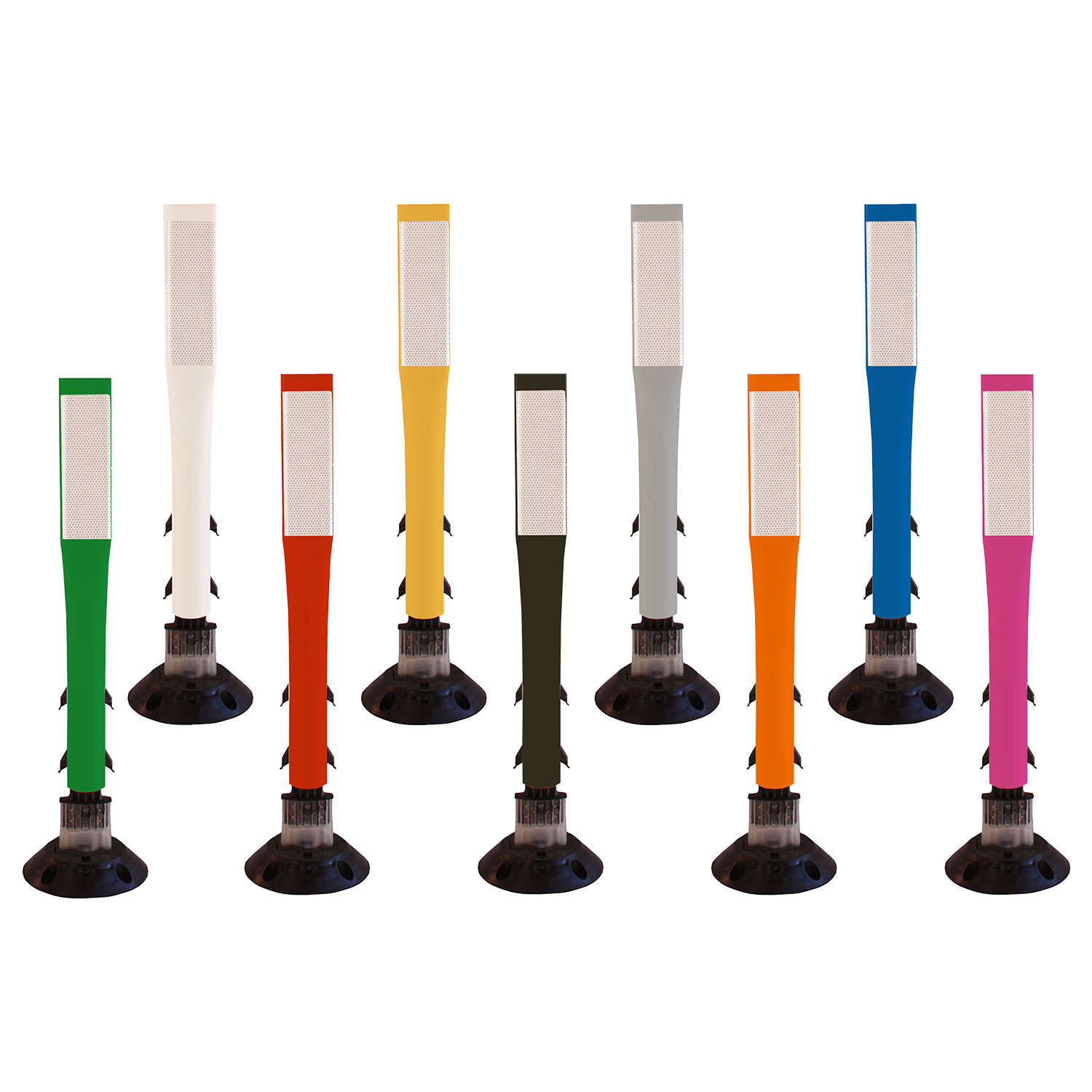 24" Removable Surface Mount Flat Top Flexible Delineator