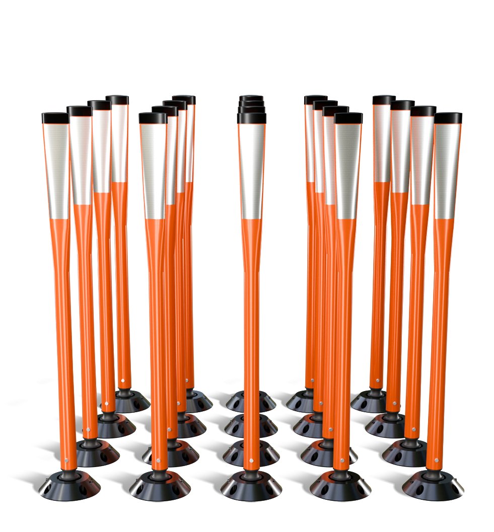 Omniflex Flat Top 48 Inch Traffic Delineator - Pack of 20