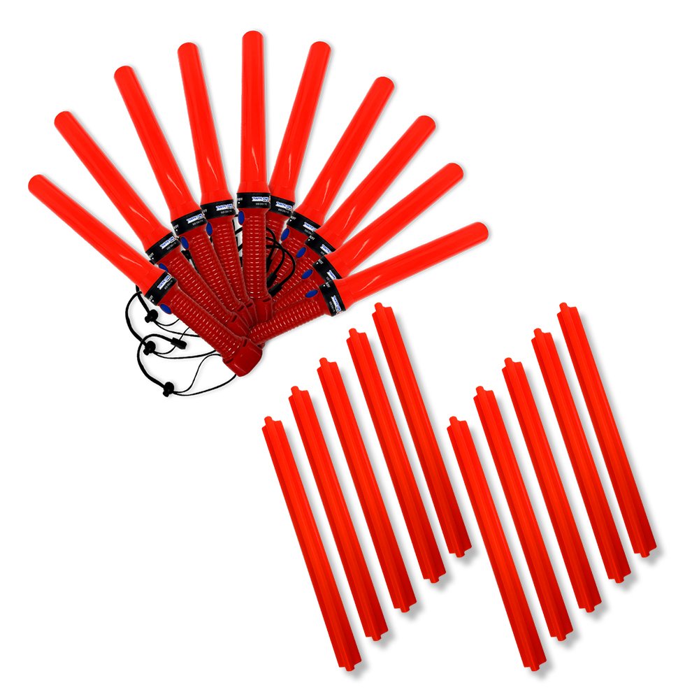Heavy Duty Marshalling Aviation Safety Day & Night Wand Bundle - 20 Pack
