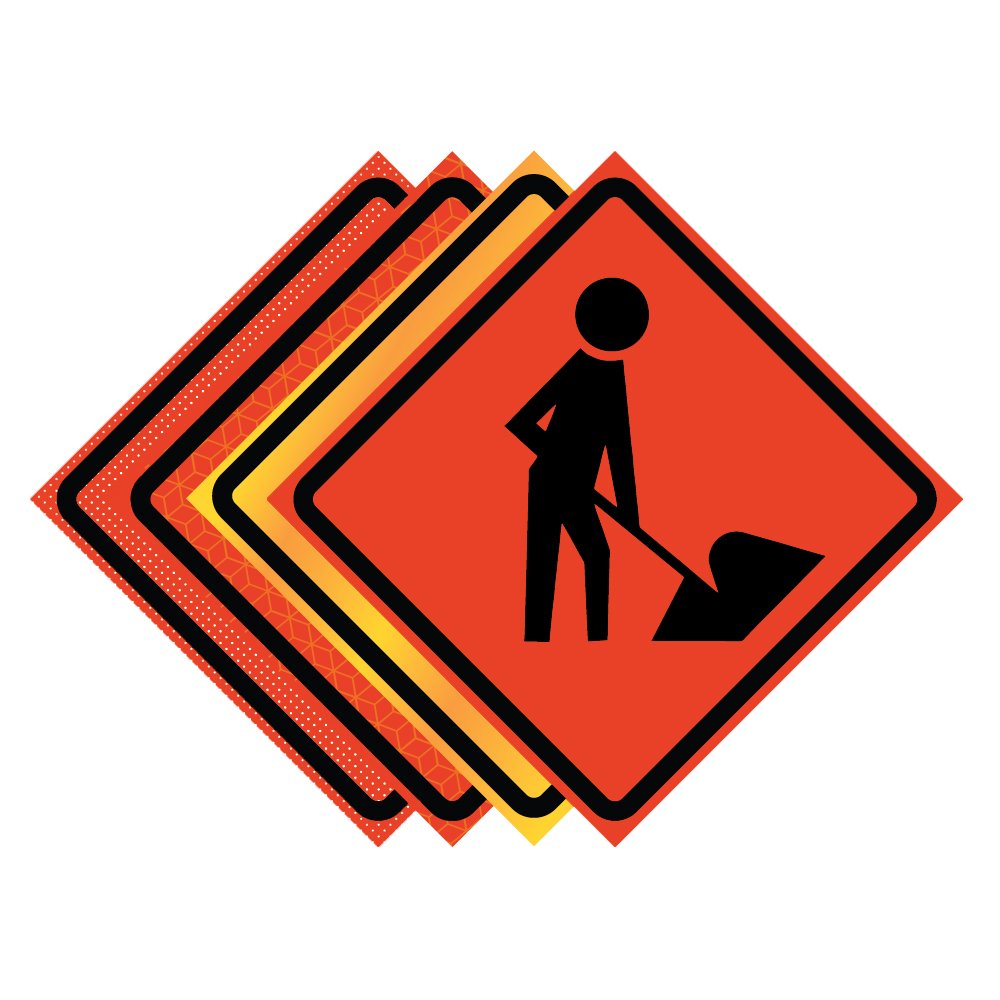 Roll Up Men Working Signs Roll Up Signs 1 | Western Safety Sign